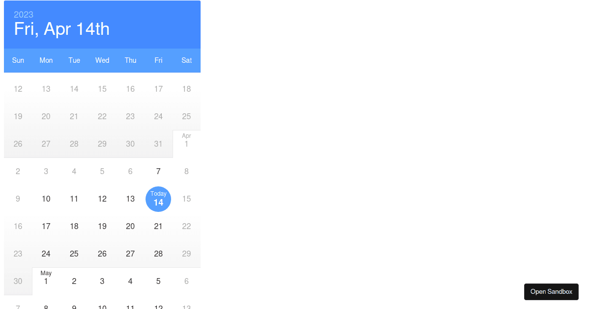 react-infinite-calendar - Codesandbox