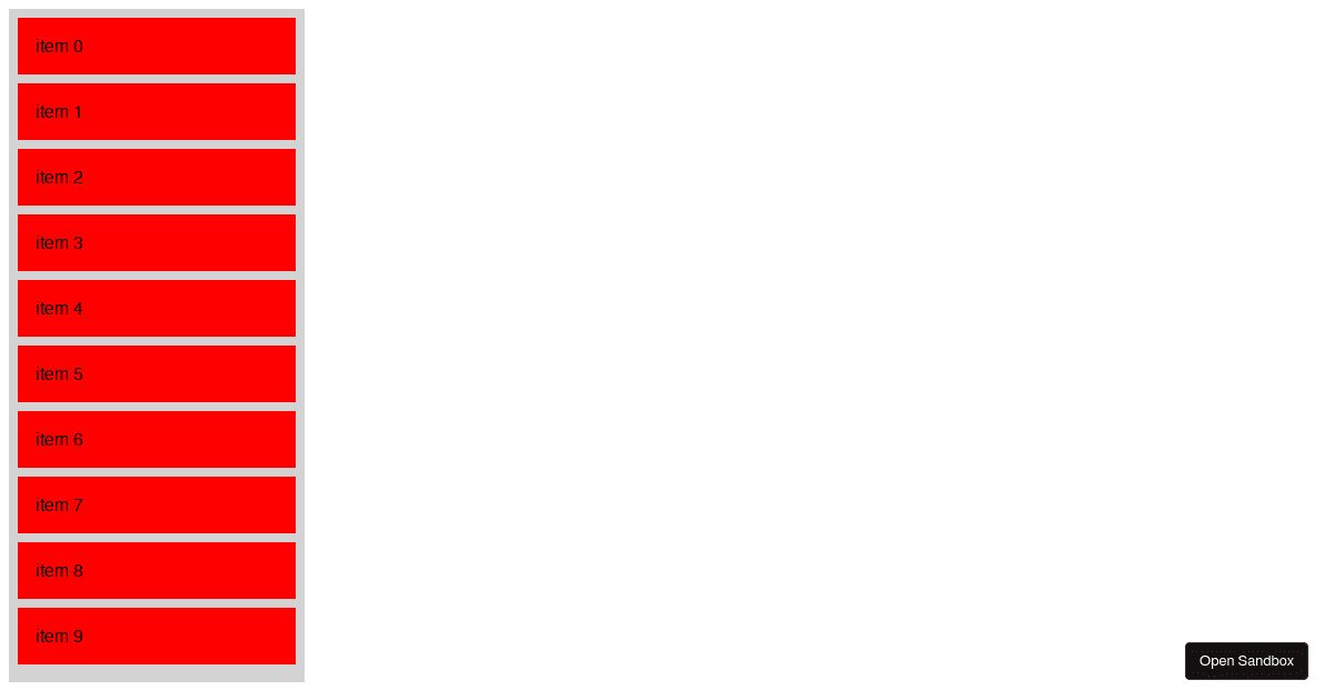 vertical list (forked) - Codesandbox