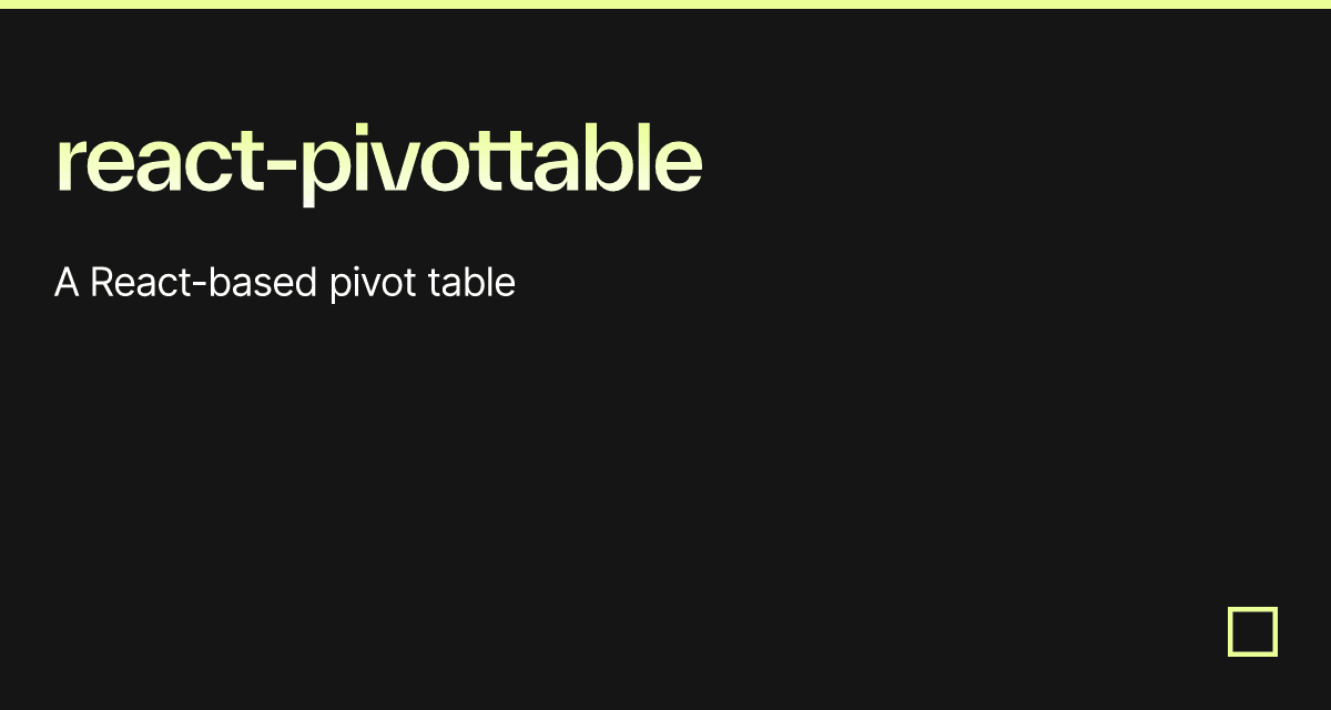 react-pivottable - Codesandbox