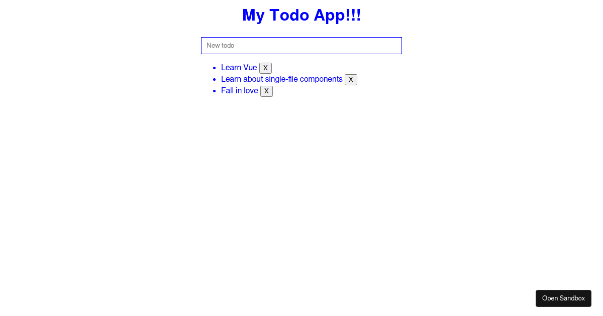 Simple Todo App With Vue Codesandbox