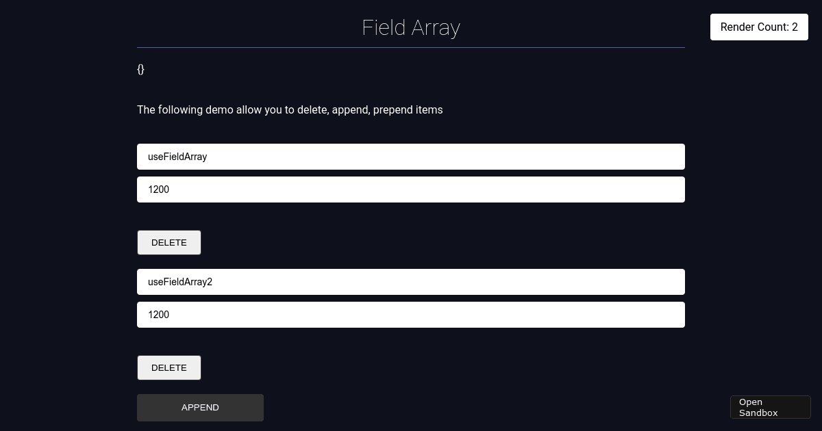 React Hook Form - useFieldArray and dirtyFields - Codesandbox