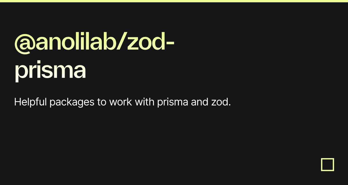 @anolilab/zod-prisma - Codesandbox