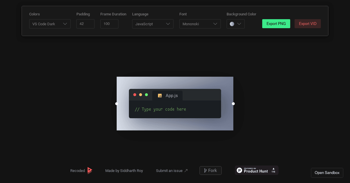 recoded - Codesandbox