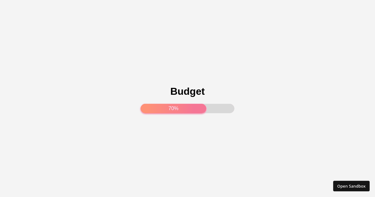 Budget Progress Bar - Codesandbox