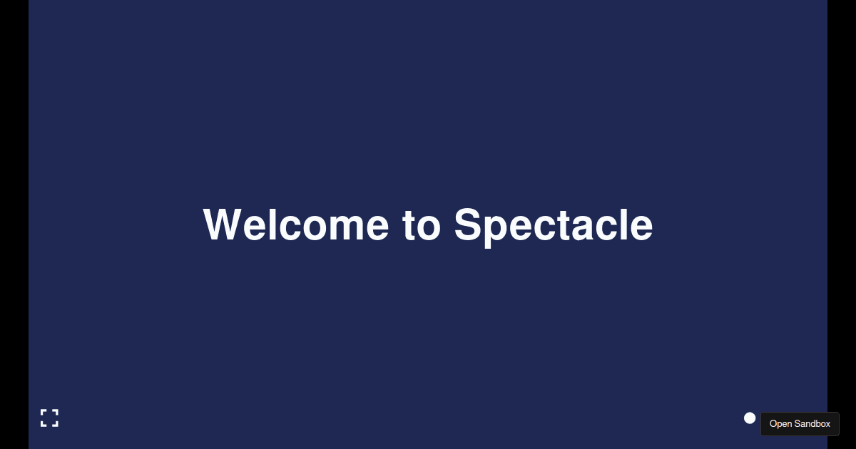 spectacle-presentation 🎬 - Codesandbox