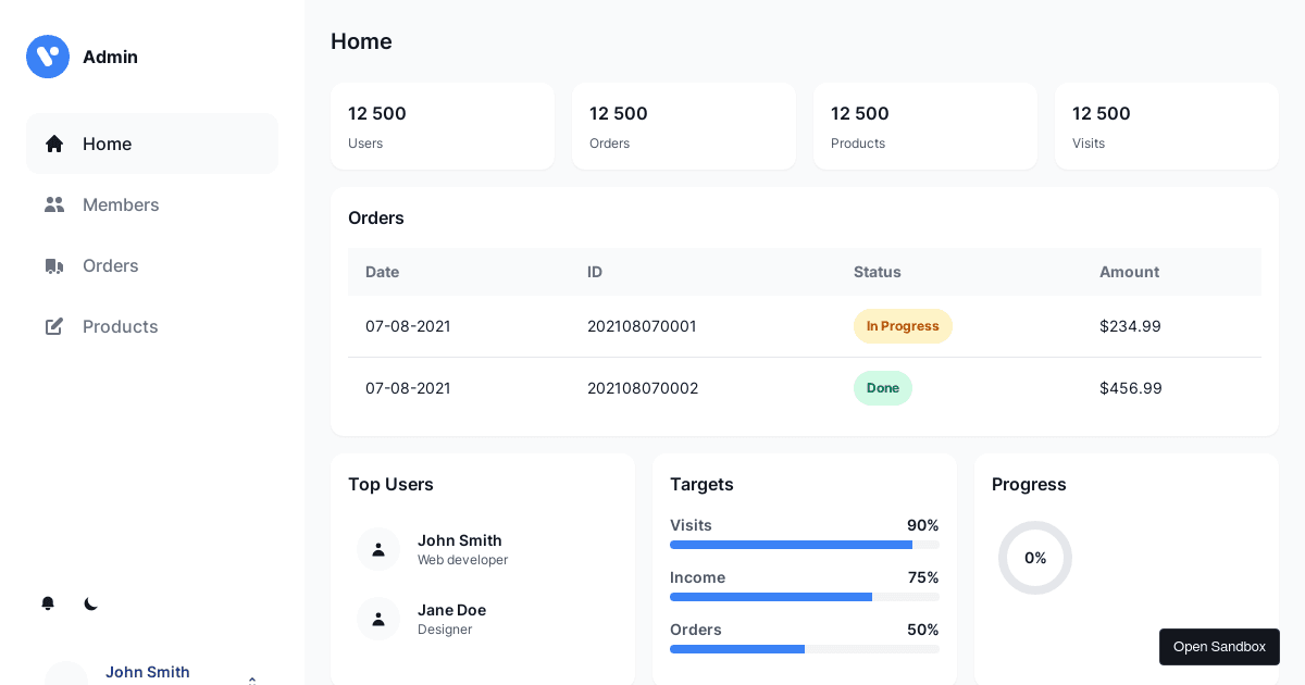 react-tailwind-admin - Codesandbox
