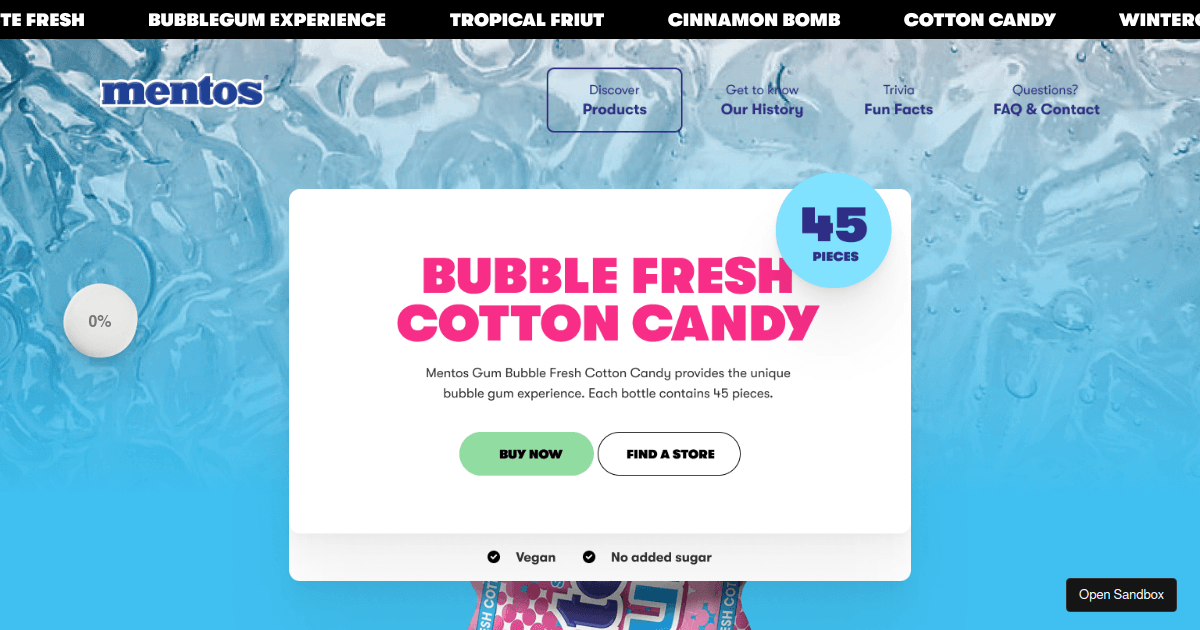 candy v6 - Codesandbox