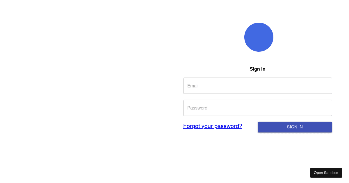 signin form React - Codesandbox