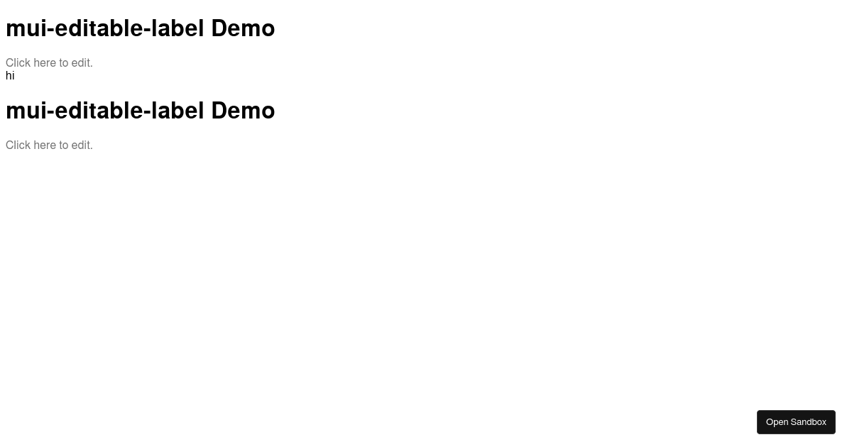 Mui Editable Label Example Forked Codesandbox