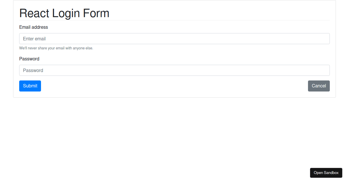 React - Login Form (forked) - Codesandbox