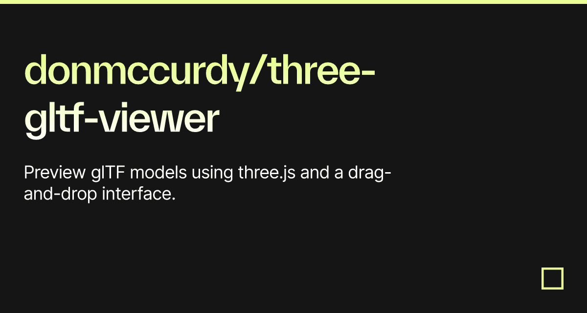 donmccurdy/three-gltf-viewer - Codesandbox
