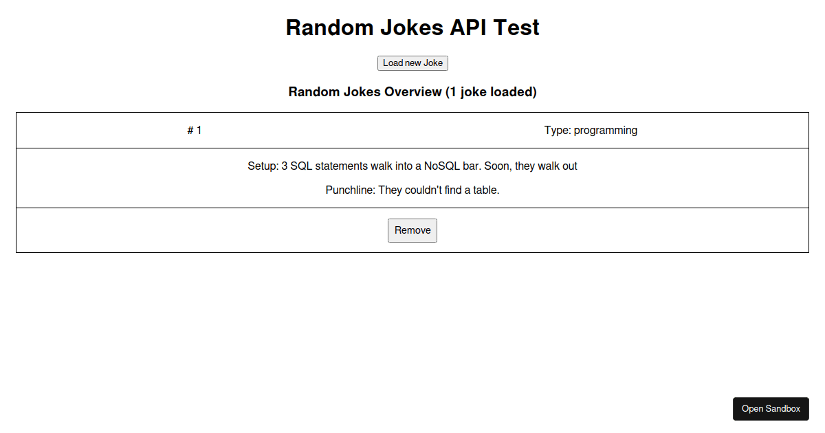 Random Jokes Api With React Codesandbox