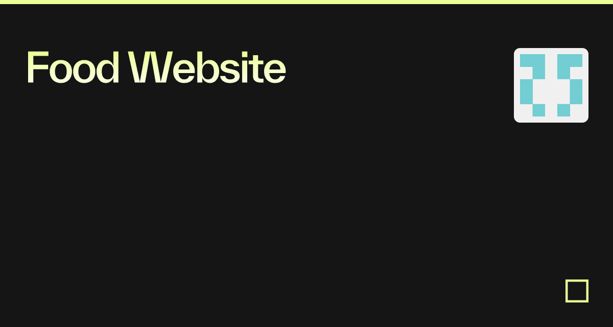 Food Website - Codesandbox