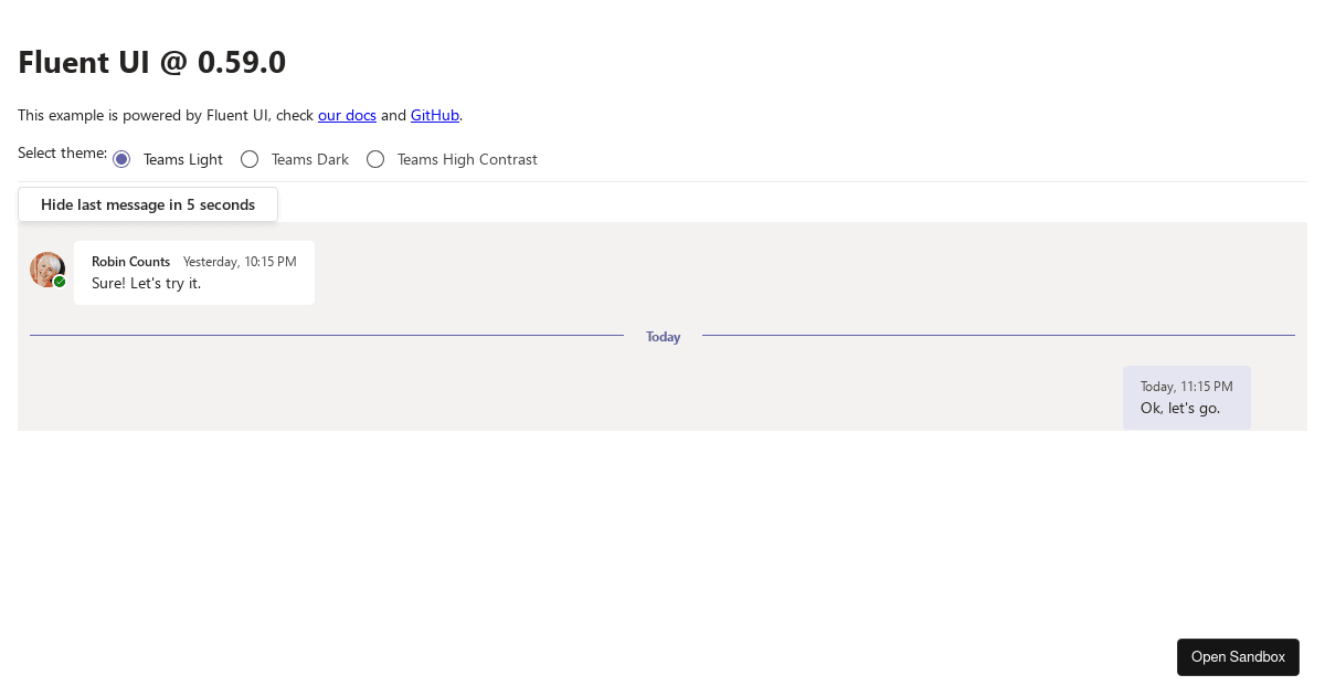 Fluent Ui Example Forked Codesandbox