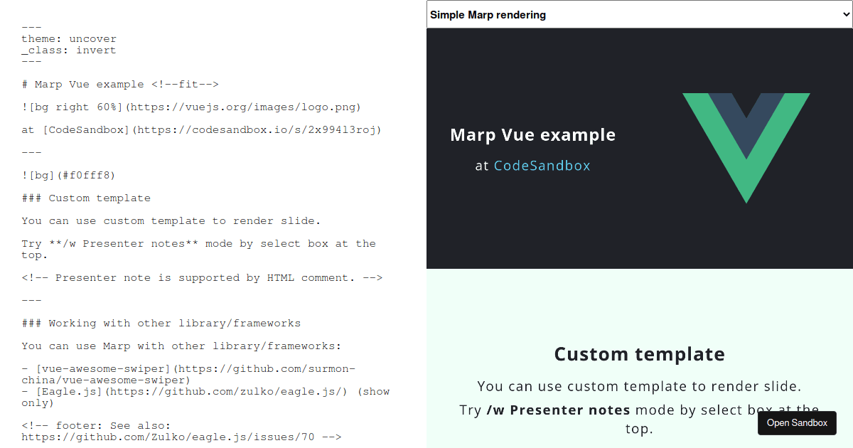 marp-for-vue-example - Codesandbox