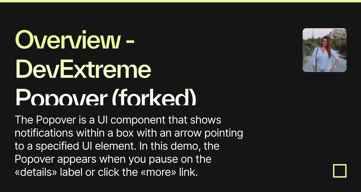 Overview - DevExtreme Popover (forked) - Codesandbox
