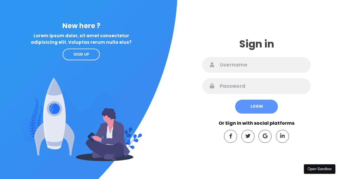 Responsive Login & Registration - Codesandbox Responsive Login & Registration - Codesandbox