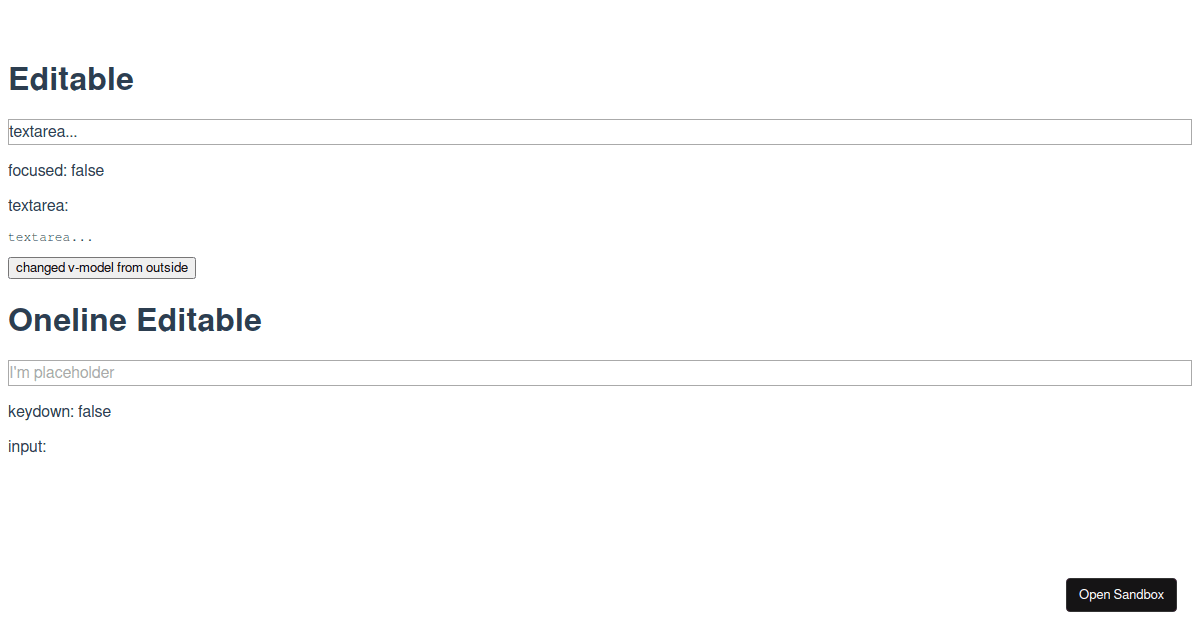 Vue Editable - Codesandbox