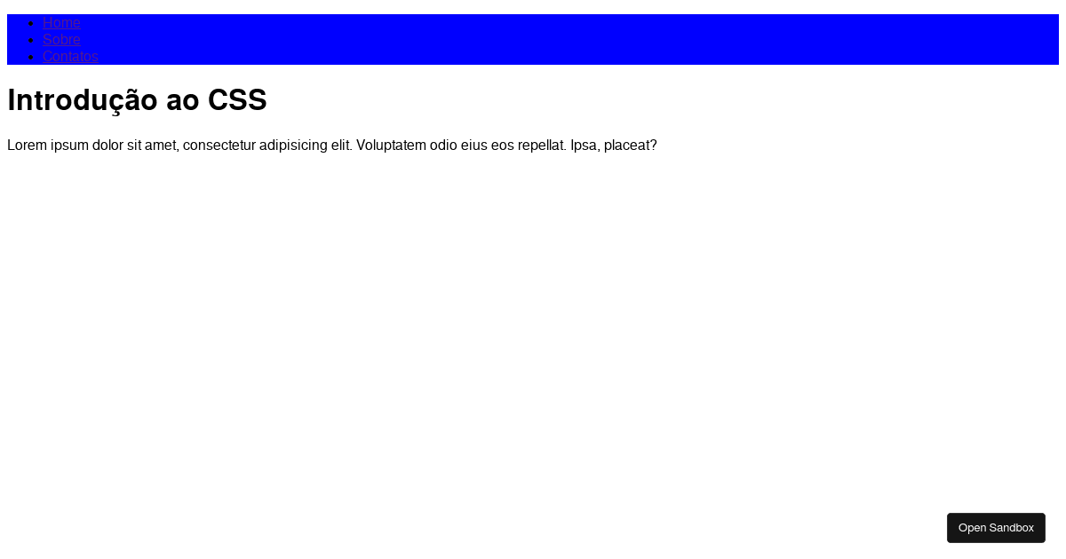 Introdução ao CSS (forked) - Codesandbox