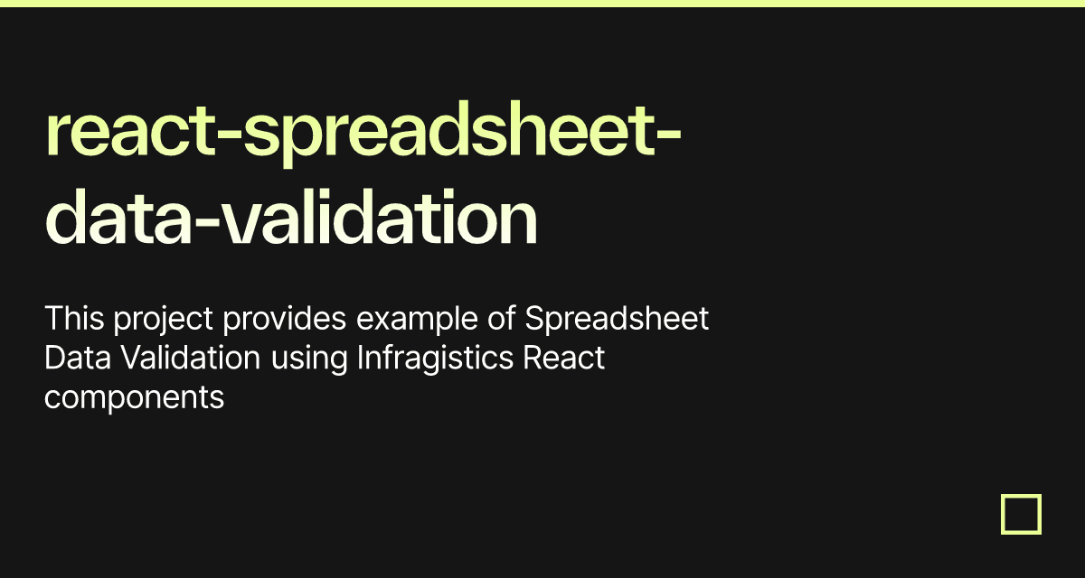 React Spreadsheet Data Validation Codesandbox 