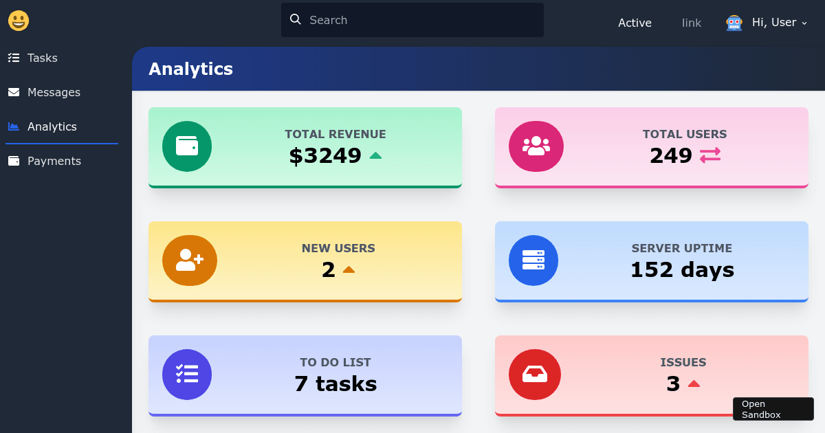 tailwindtoolbox/Admin-Template - Codesandbox