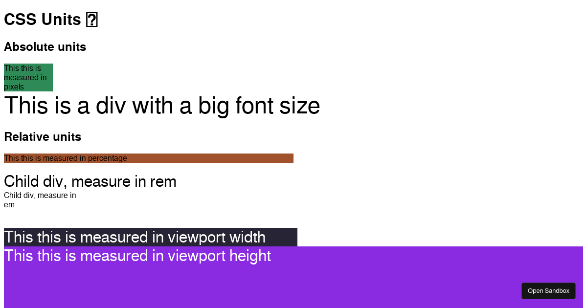 css-units - Codesandbox