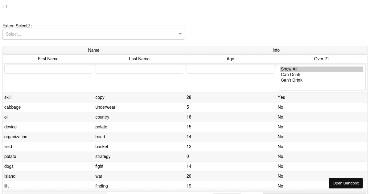 React Table Custom Filtering Multiple Values Filter Forked Codesandbox