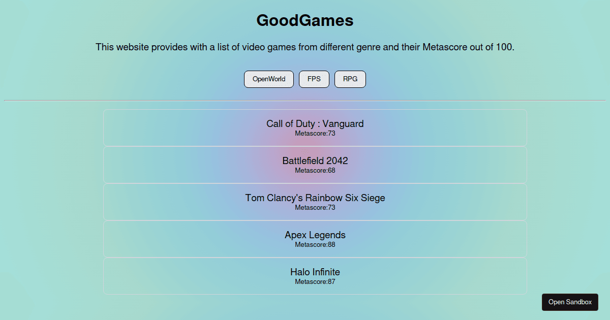 good-game-gg - Codesandbox