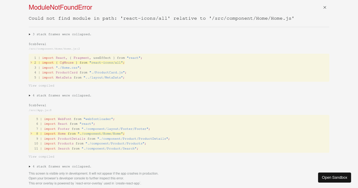frontend - Codesandbox