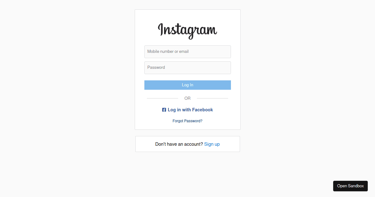 Instagram - Codesandbox