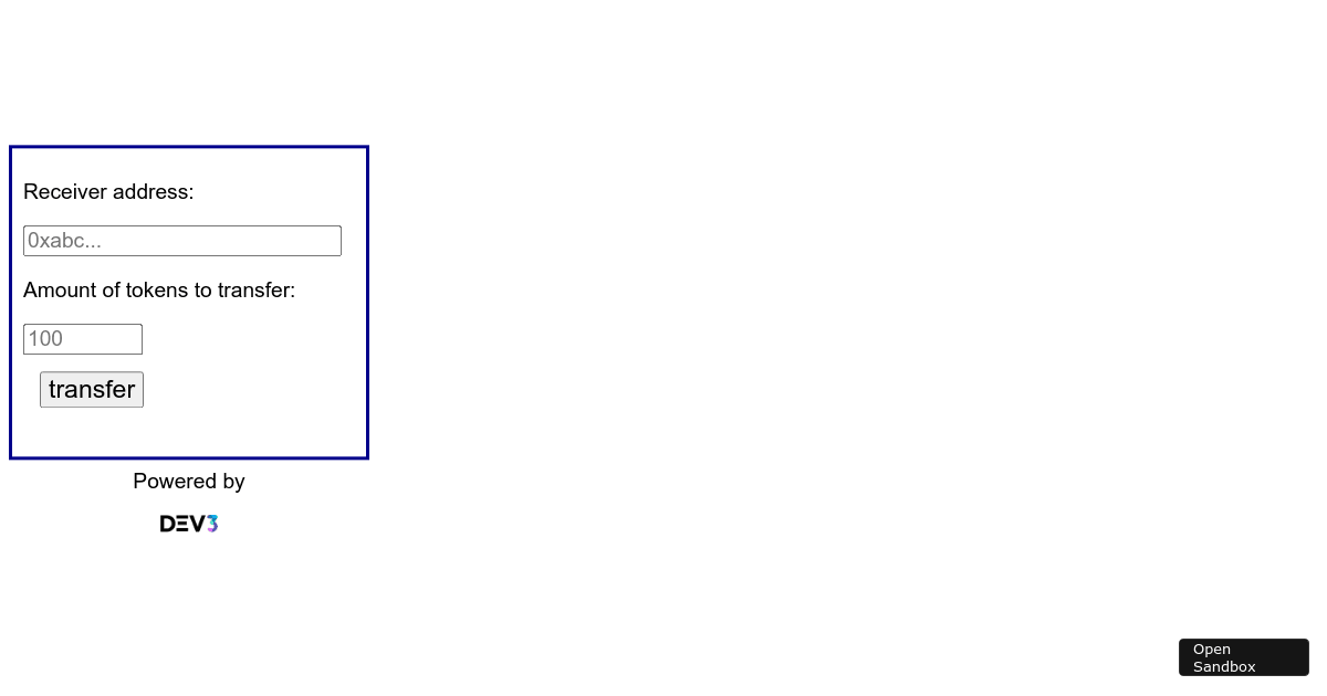 Dev3 SDK | Transfer Request - Codesandbox