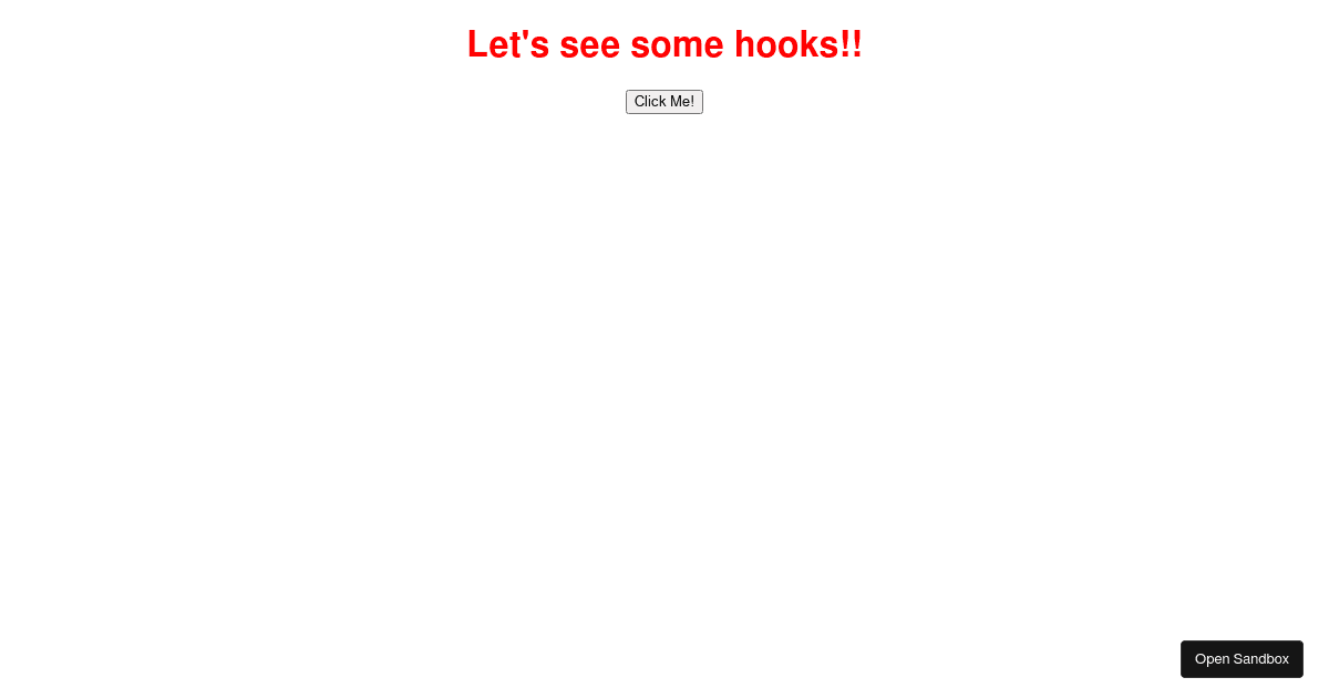 React Hooks Usestate Codesandbox