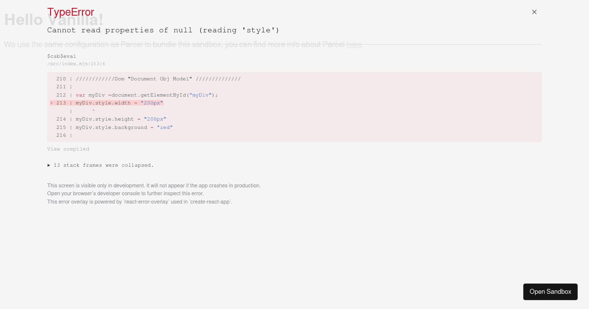 Java Script Codesandbox