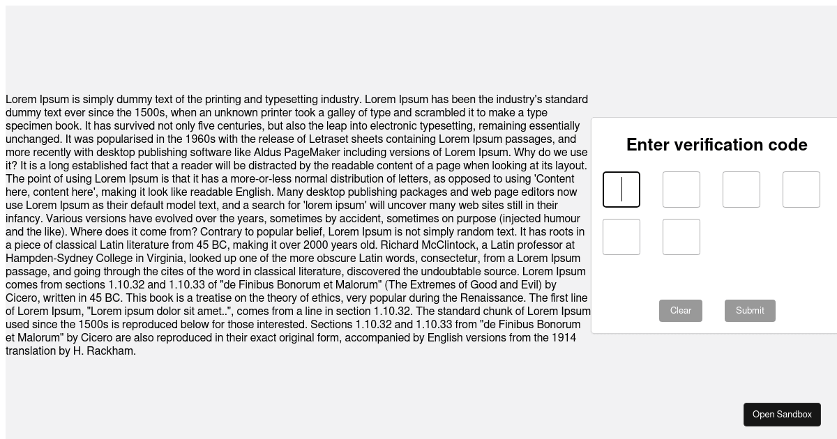 React18 Otp Input Demo Forked Codesandbox