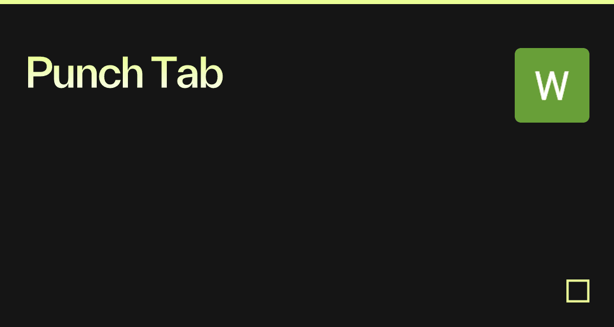 Punch Tab - Codesandbox