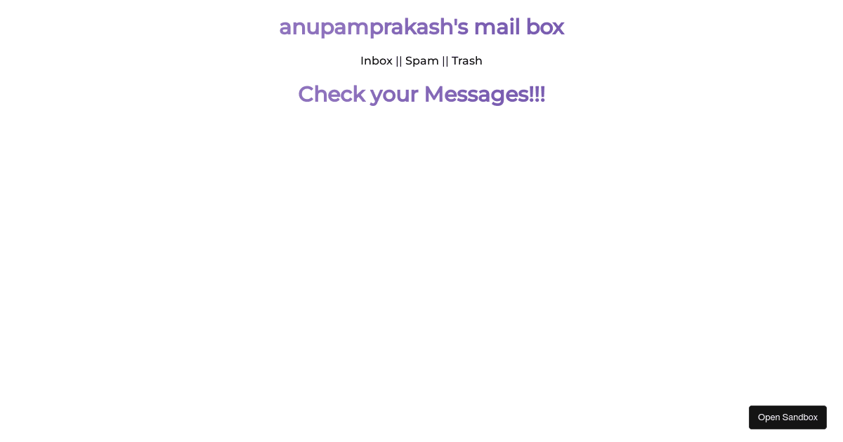 ReactJS Practice Question Set 10 (Email Project) - Codesandbox ReactJS Practice Question Set 10 (Email Project) - Codesandbox