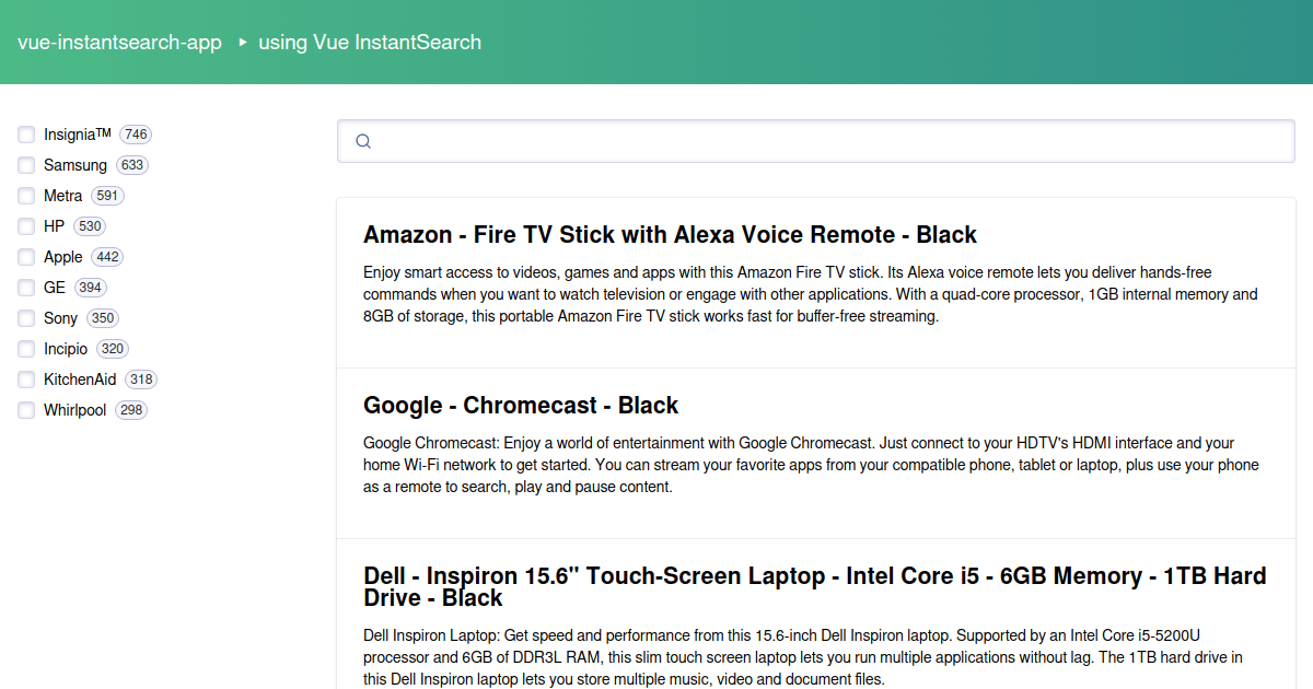 Vue Instantsearch With Vue 3 Codesandbox