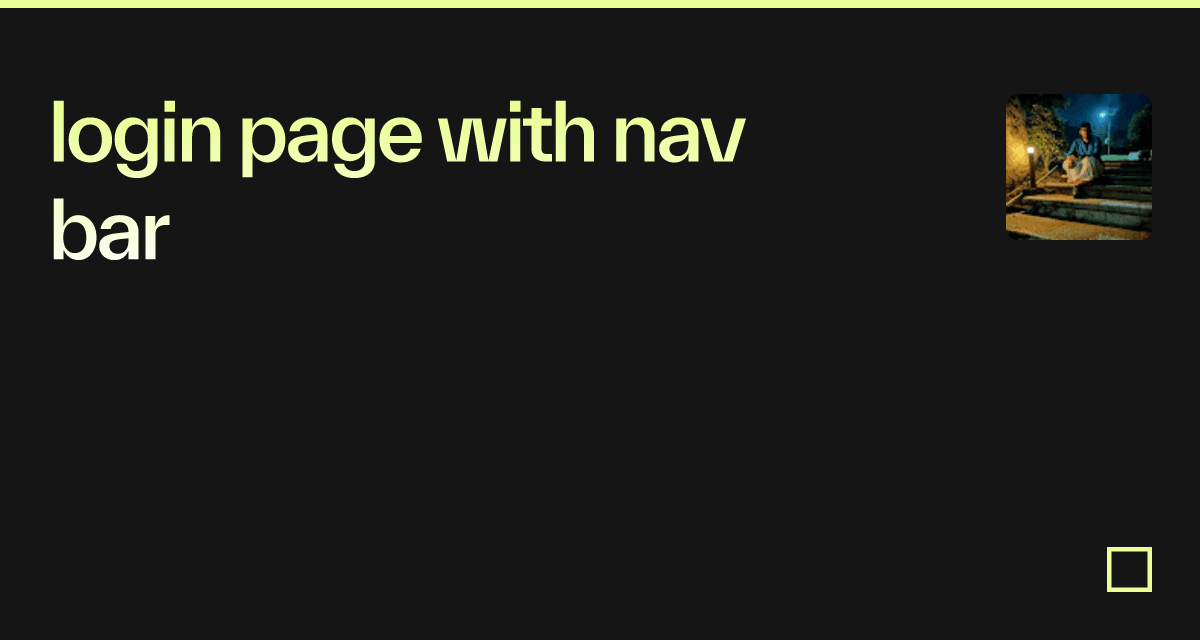 login page with nav bar - Codesandbox