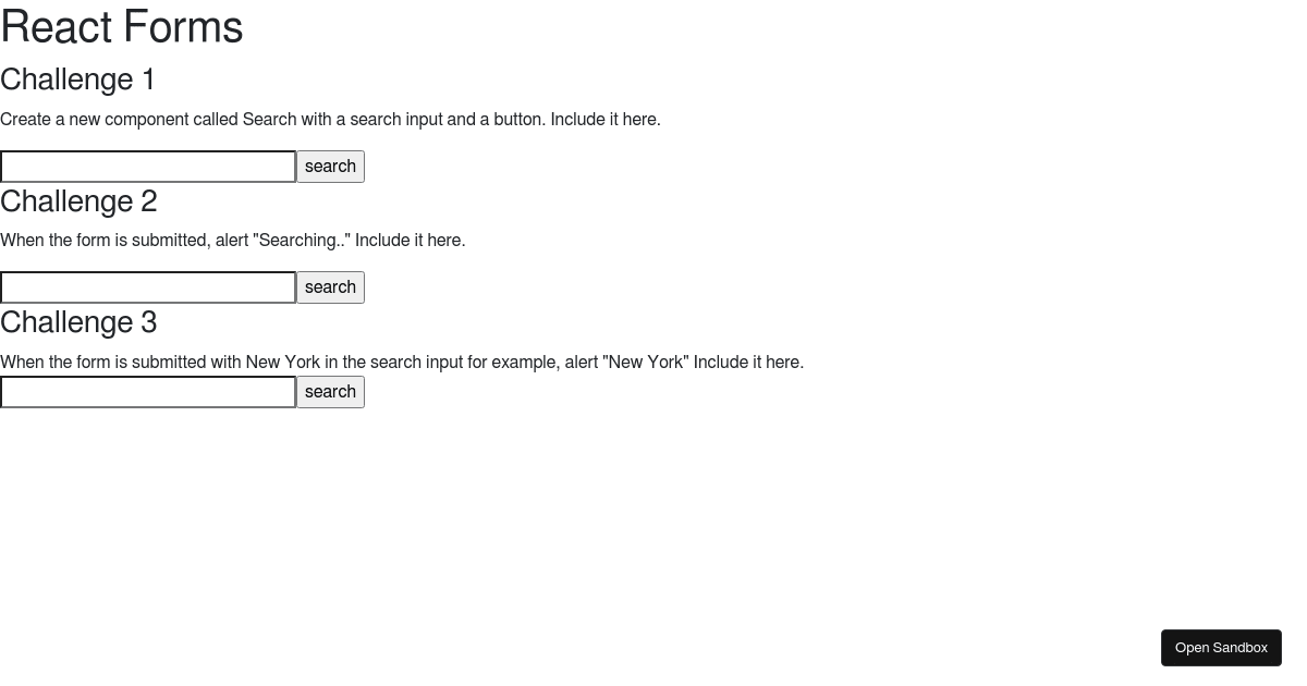 React form (forked) - Codesandbox