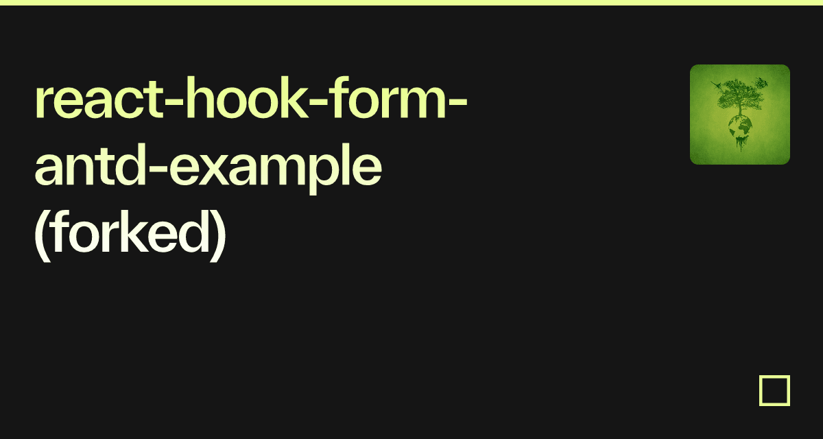 React Hook Form Antd Example Forked Codesandbox