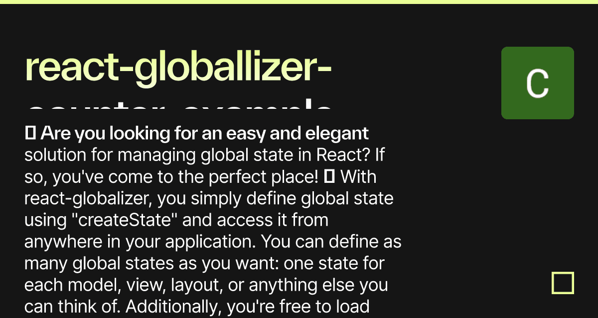 react-globallizer-counter-example - Codesandbox