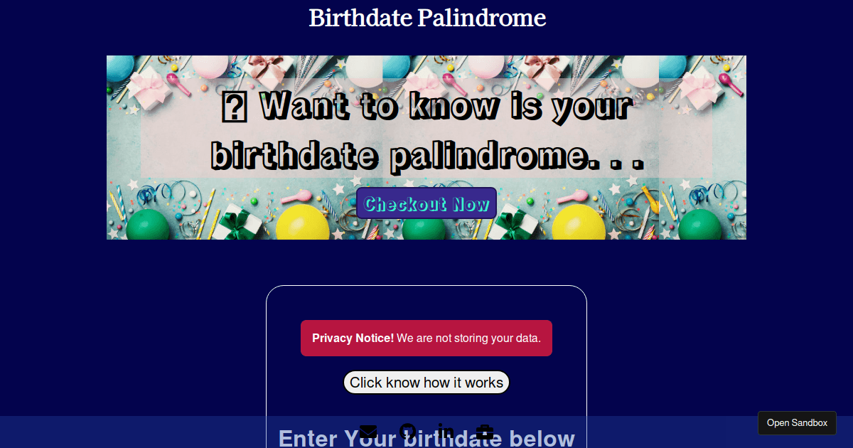birthday-palindrome - Codesandbox
