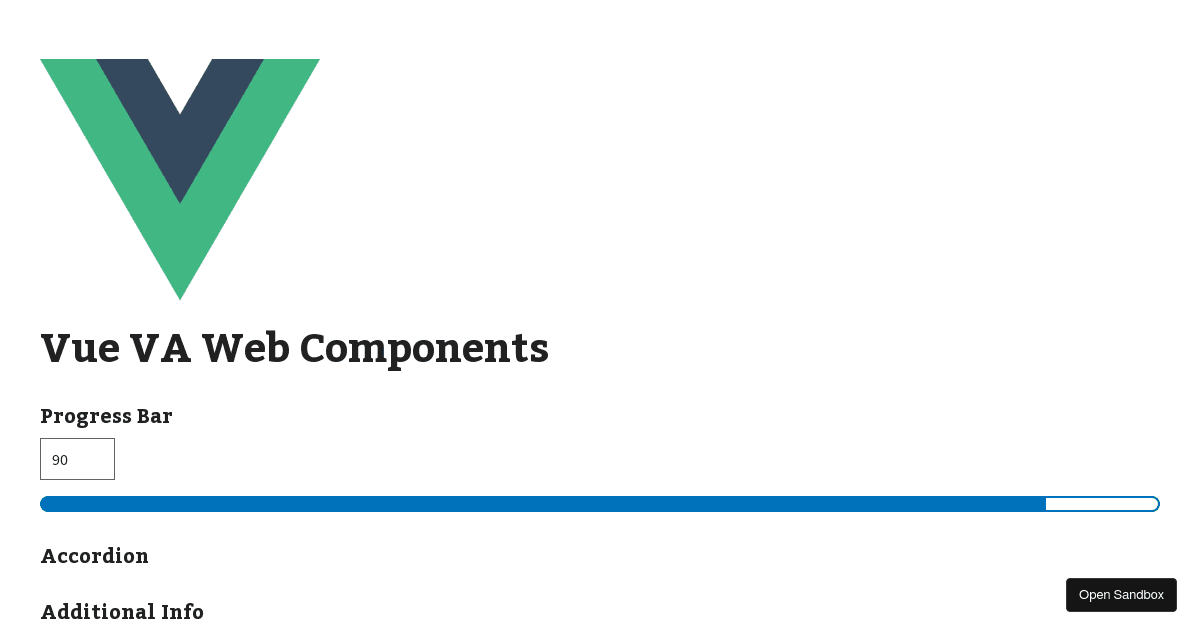 Vue Va Web Components Codesandbox