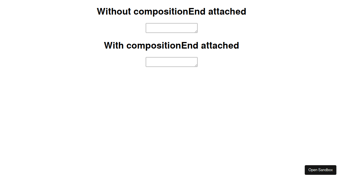 onChange vs onComposition* - Codesandbox