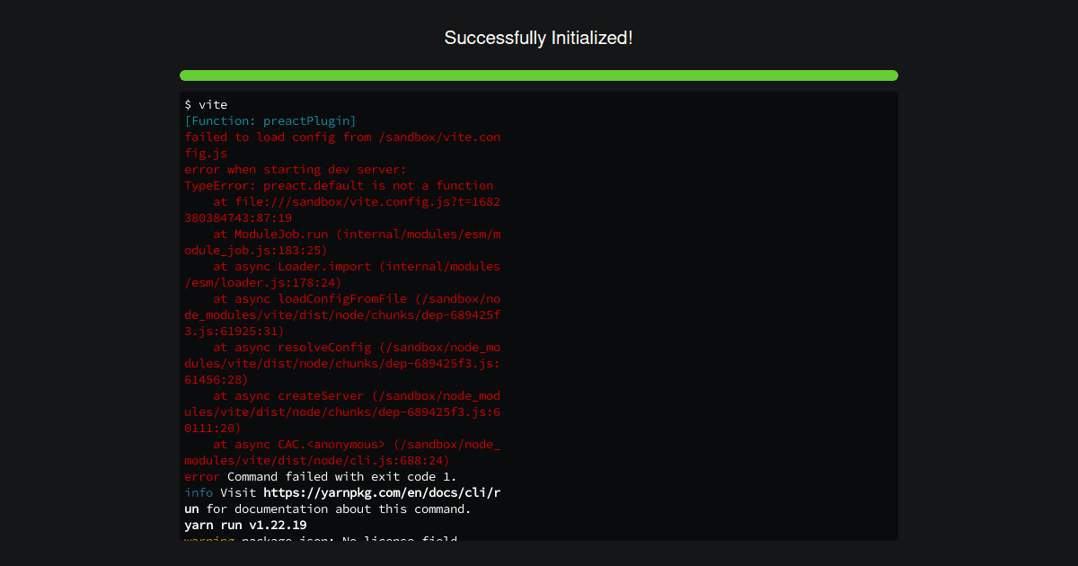 Vite Project Codesandbox
