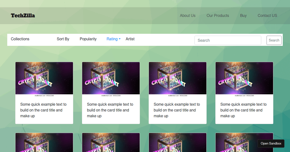 e-commerce (forked) - Codesandbox