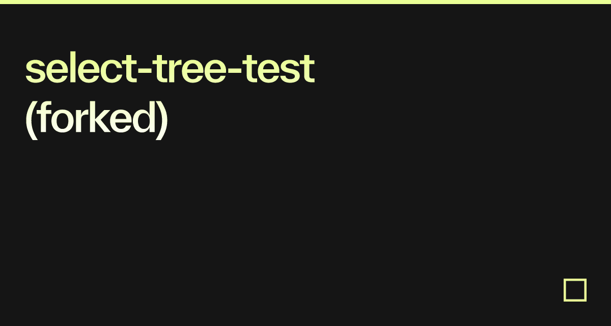 select-tree-test (forked) - Codesandbox