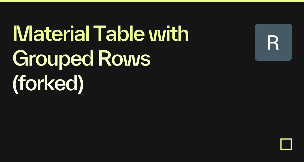 Material Table with Grouped Rows (forked) - Codesandbox