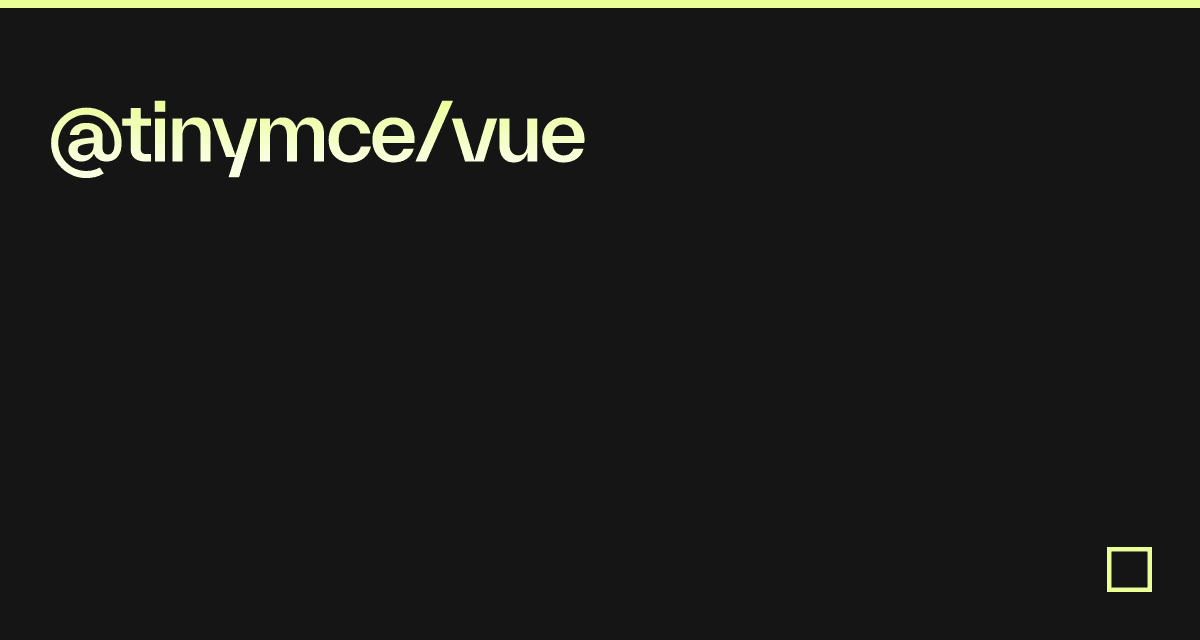 @tinymce/vue - Codesandbox