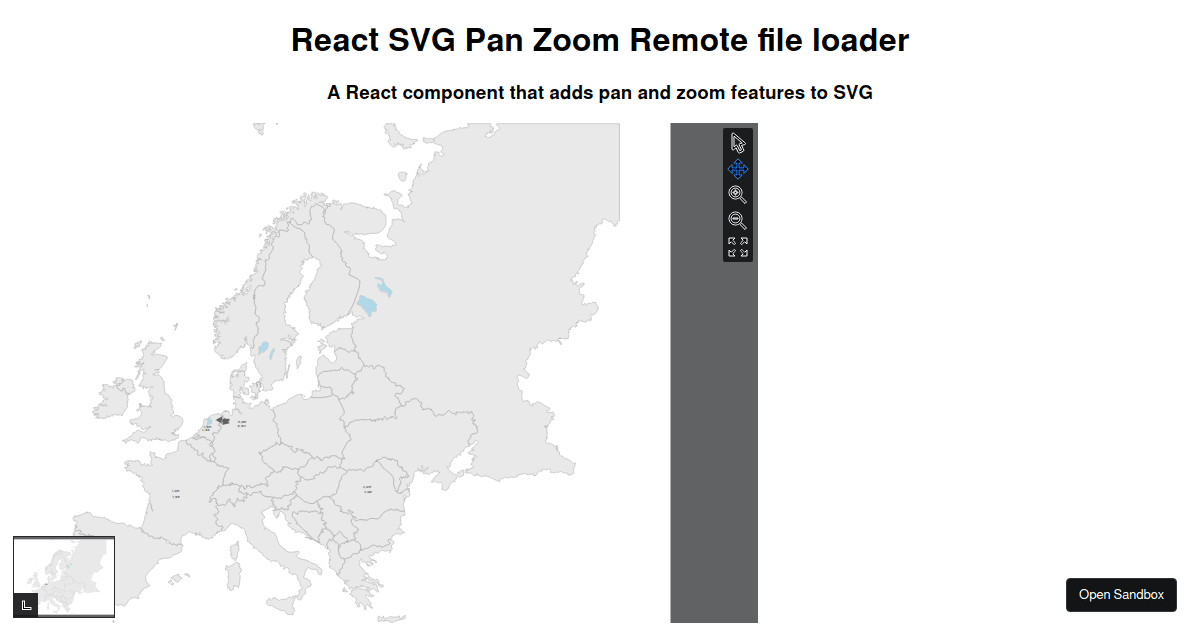 Europe Map SVG Pan Zoom - Codesandbox